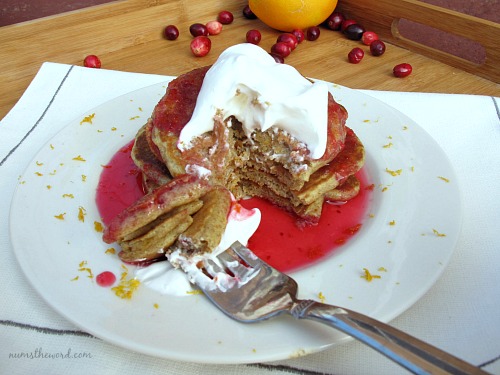 Orange Pancakes with Cranberry Syrup - delectabilities